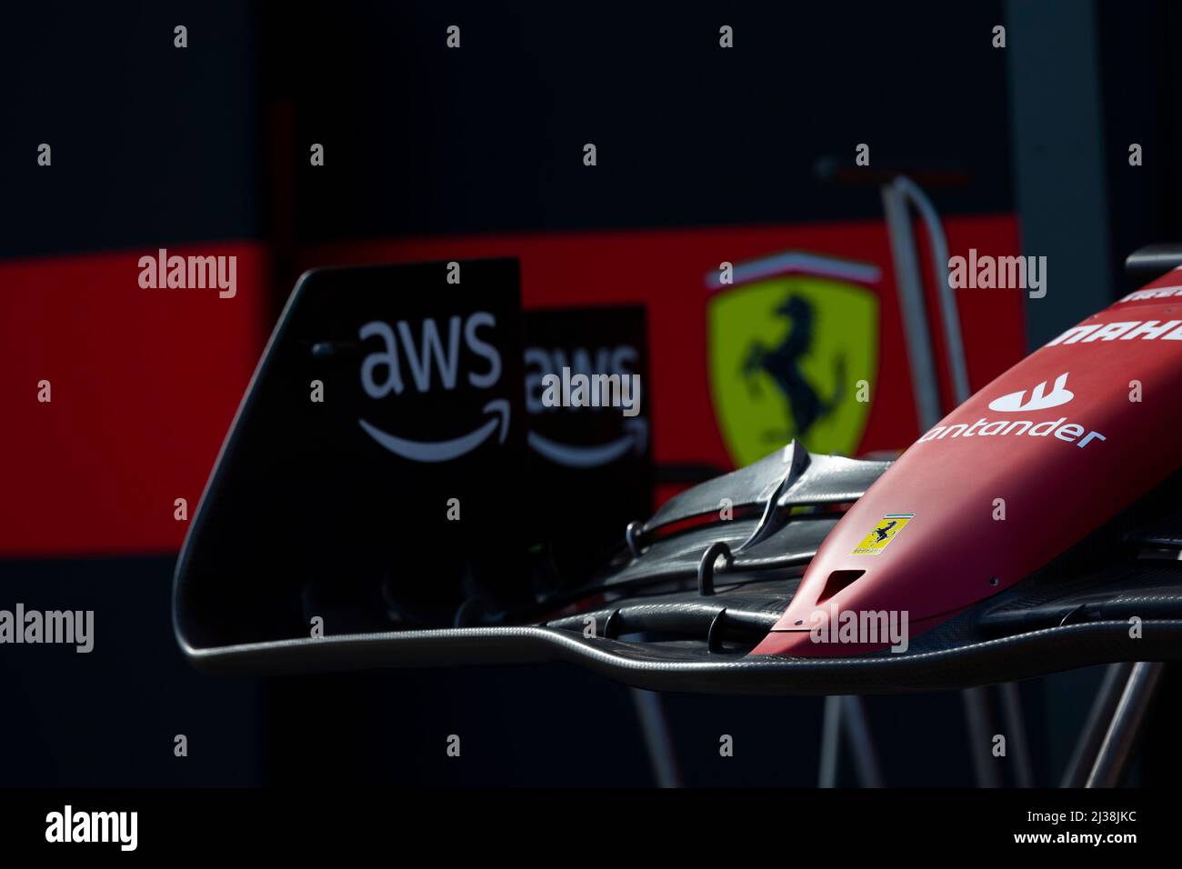 Melbourne, Australia - 6 Apr 2022, Nose cones of the Ferrari F1 Team ...