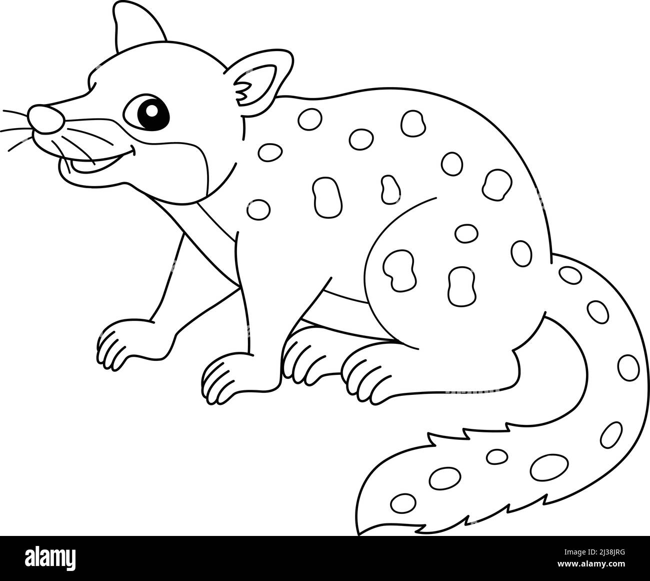 Tiger Quoll Coloring Page Isolated for Kids Stock Vector Image & Art ...