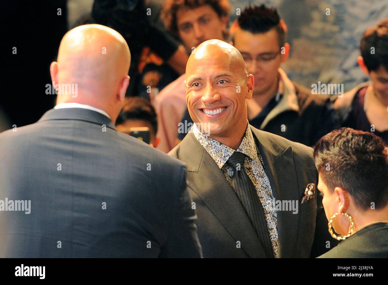 American Actor, Dwayne Johnson 'The Rock' poses for photos during the ...