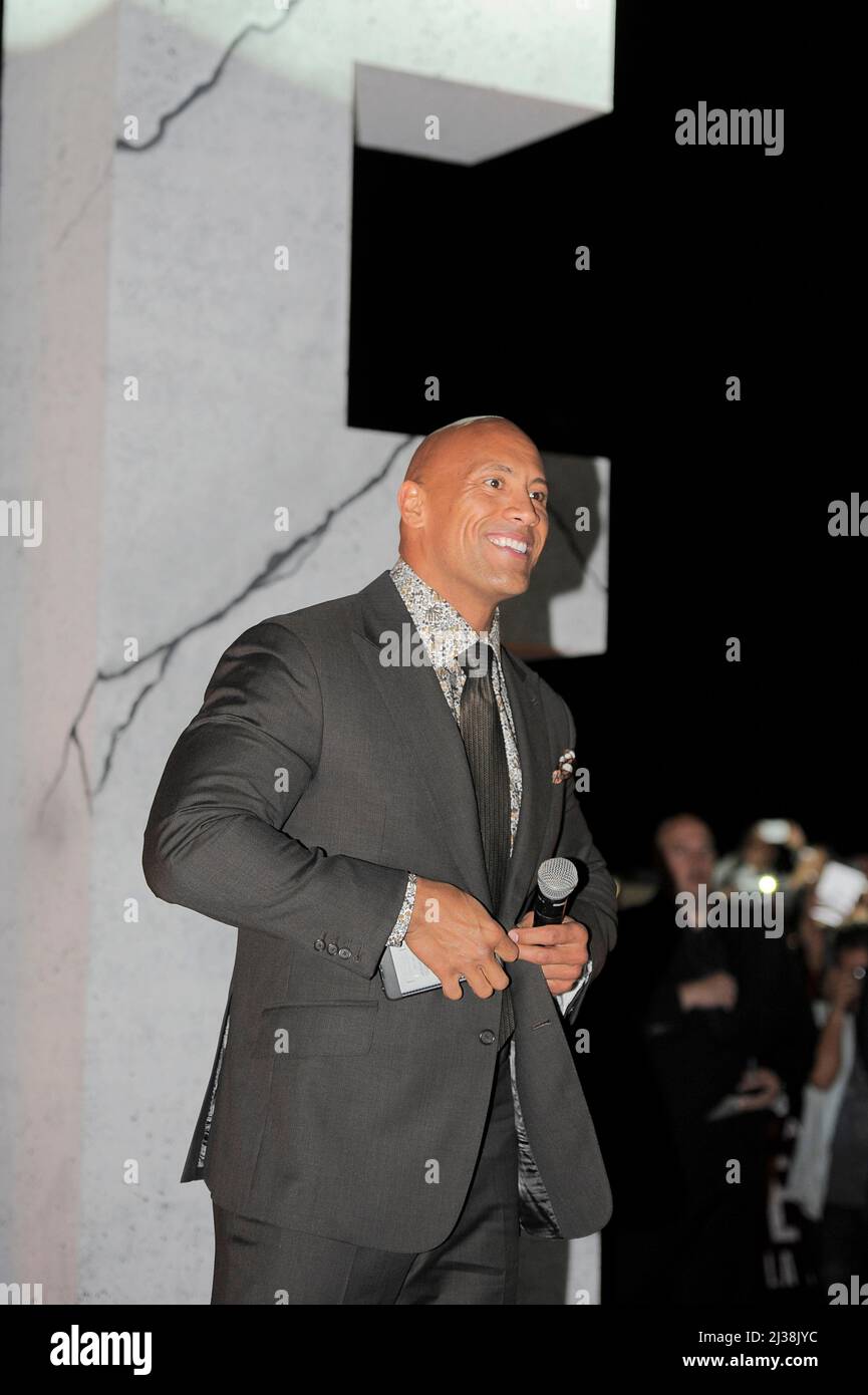 American Actor, Dwayne Johnson 'The Rock' poses for photos during the ...