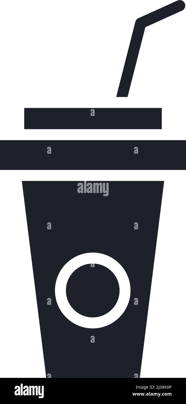 Fizzy drink icon. Fast food isolated vector silhouettes Stock Vector ...