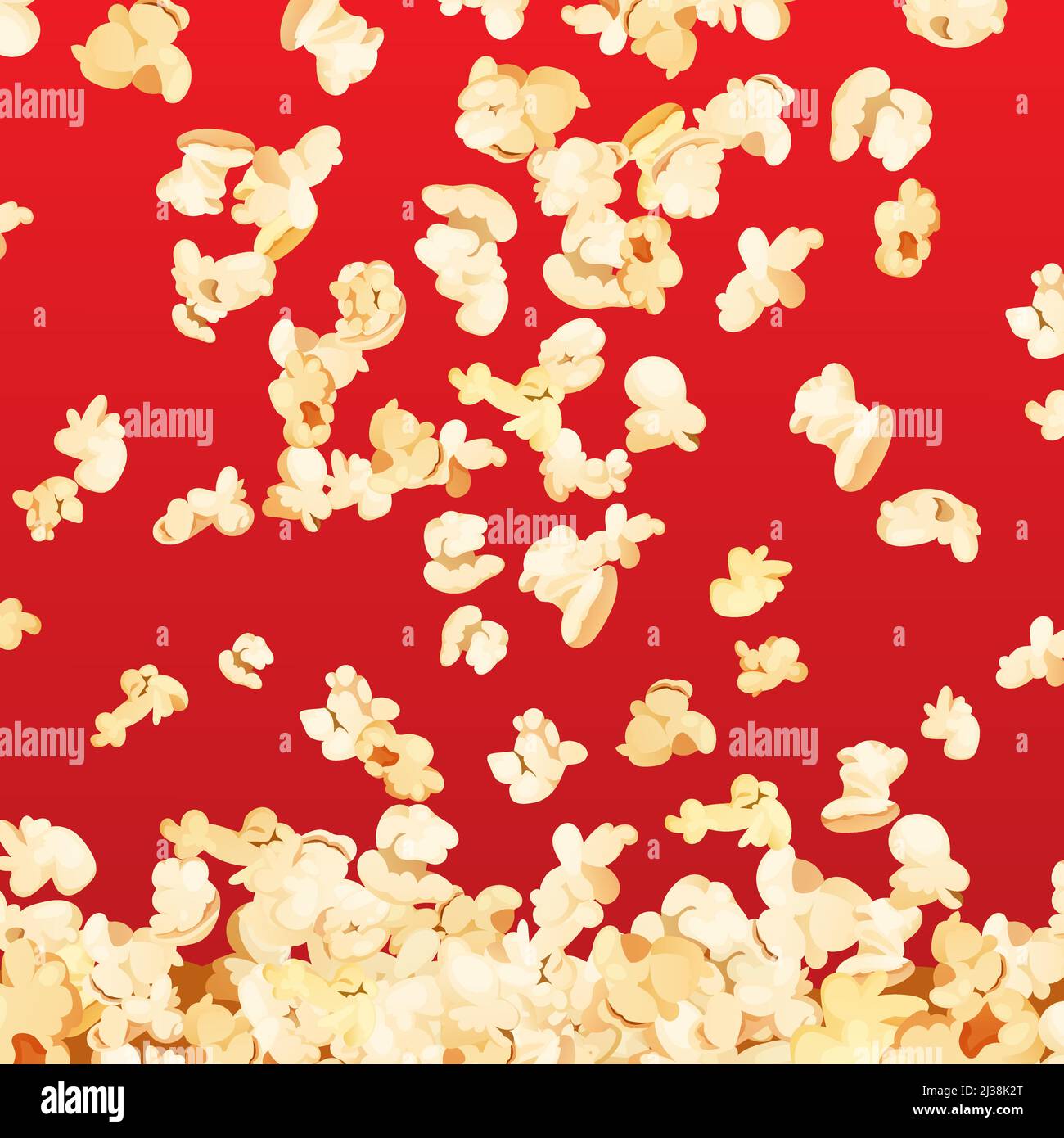 Popcorn pieces background for cinema, movie, food concepts. Cartoon ...