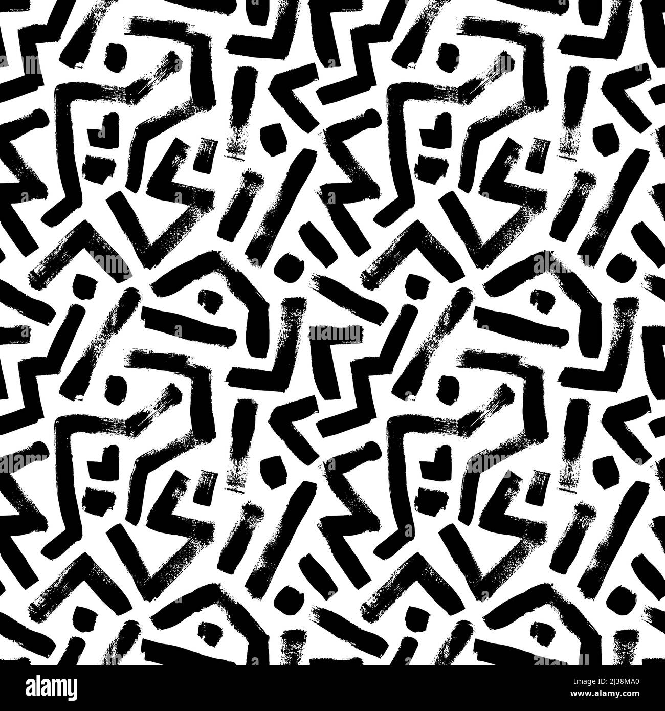 Bold brush lines irregular maze seamless pattern Stock Vector Image ...