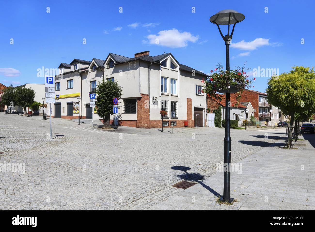 Buildings in the old town of Nowe Brzesko, Poland Stock Photo - Alamy