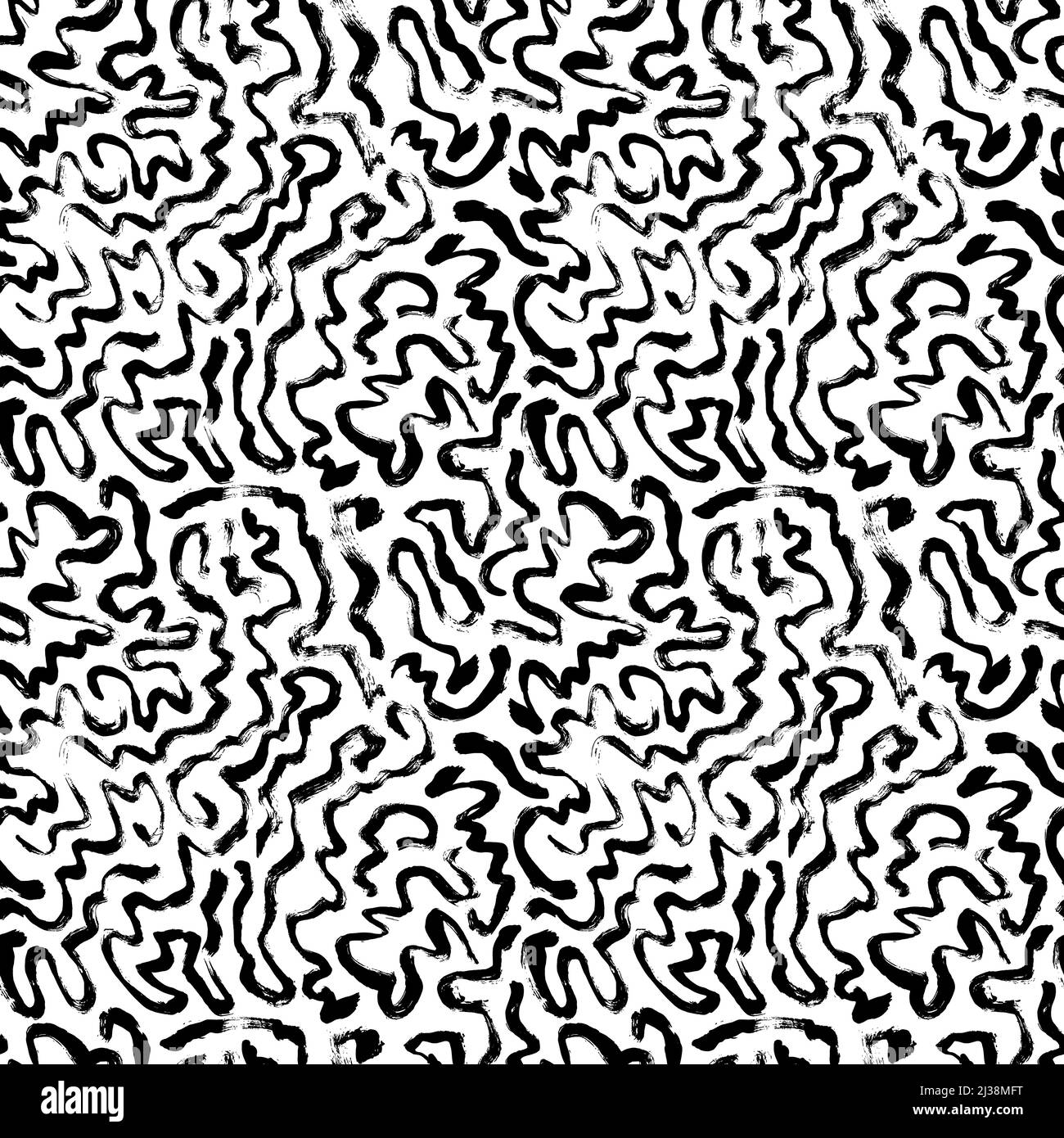 Black wavy organic rounded shapes seamless pattern Stock Vector Image ...