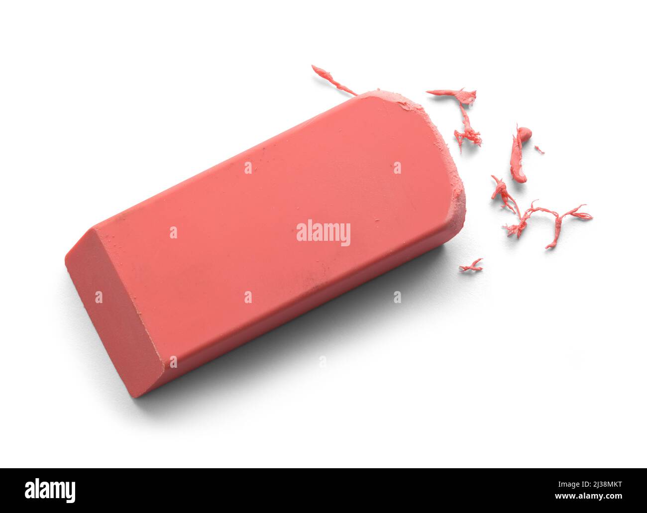 Worn Old Pink Eraser Cut Out on White Stock Photo - Alamy