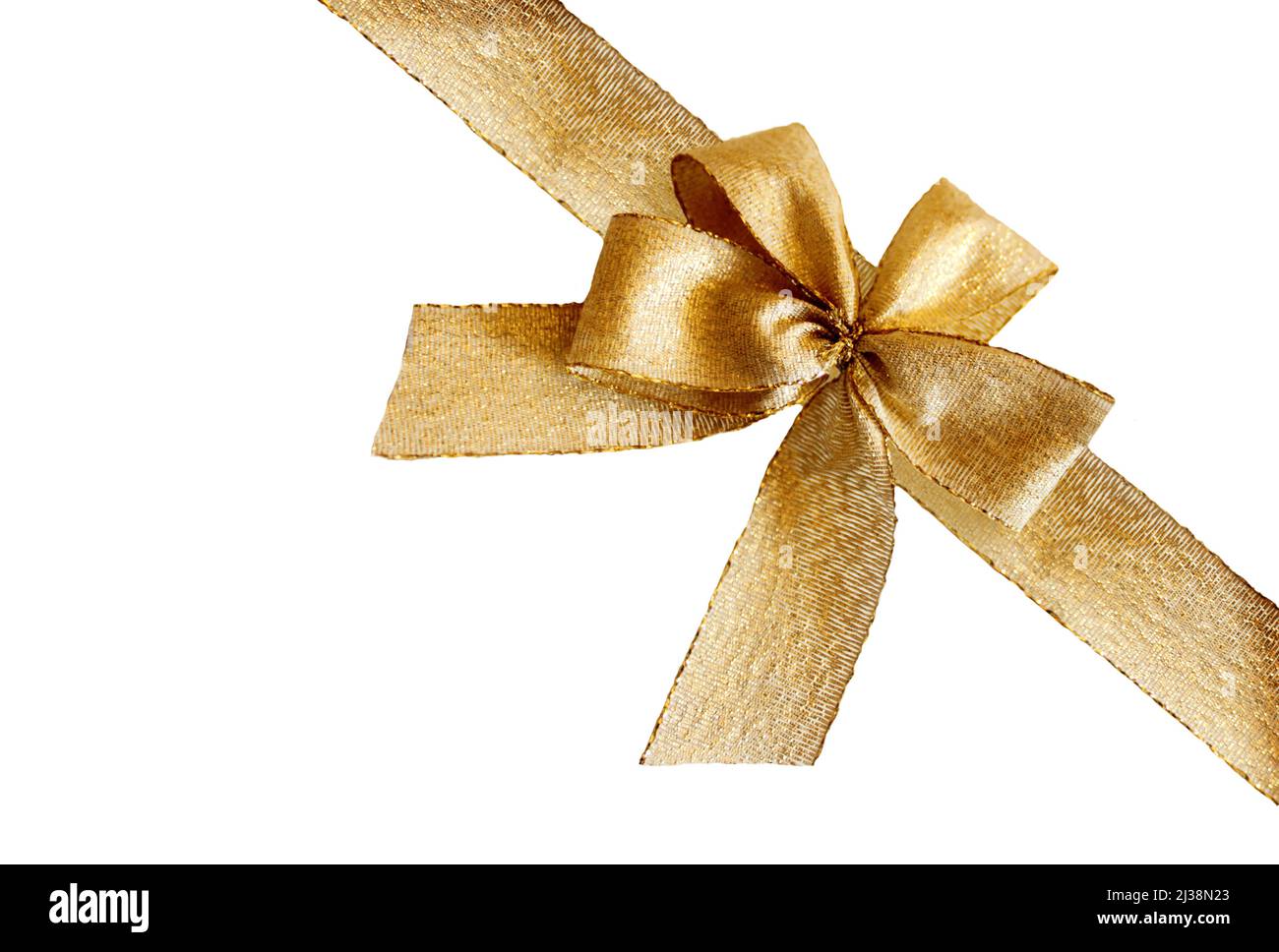 Golden bow isolated on white background Stock Photo - Alamy