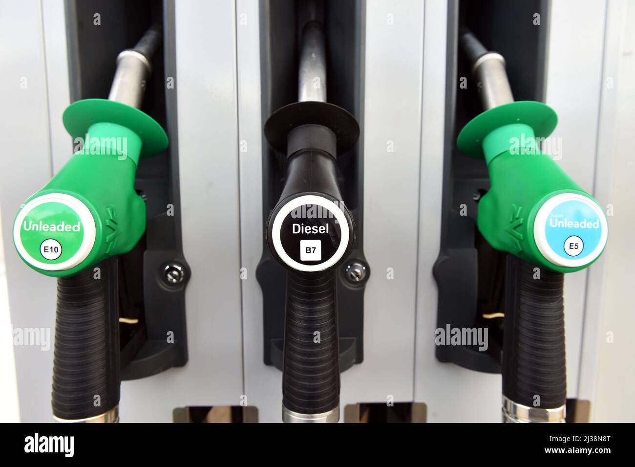 Petrol pump close up in garage UK Stock Photo - Alamy