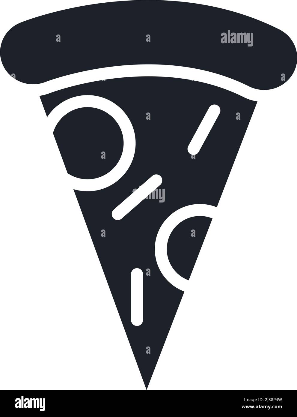 Pizza slice icon. Fast food and bakery isolated vector silhouettes ...