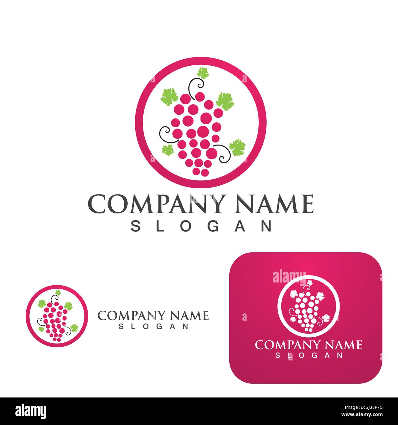 Grapes logo template vector icon illustration design Stock Vector Image ...