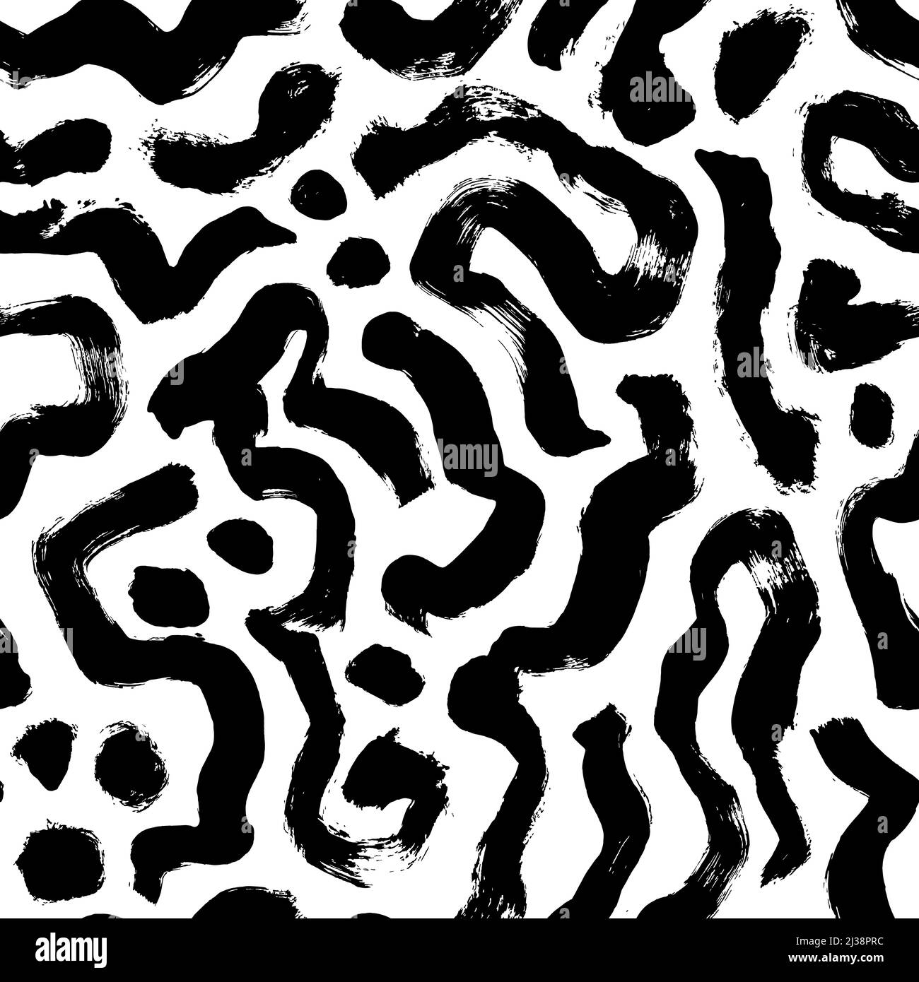 Seamless pattern with curved line brush strokes Stock Vector Image ...