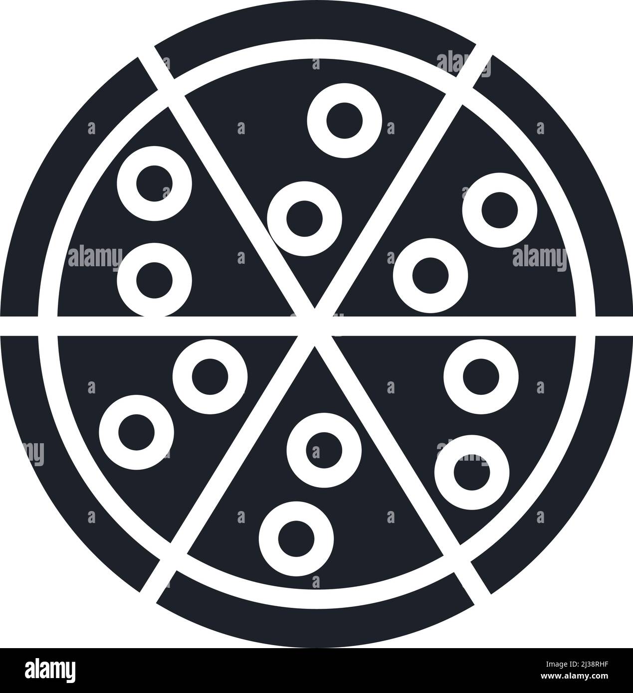 Pizza icon. Fast food and bakery isolated vector silhouettes Stock ...