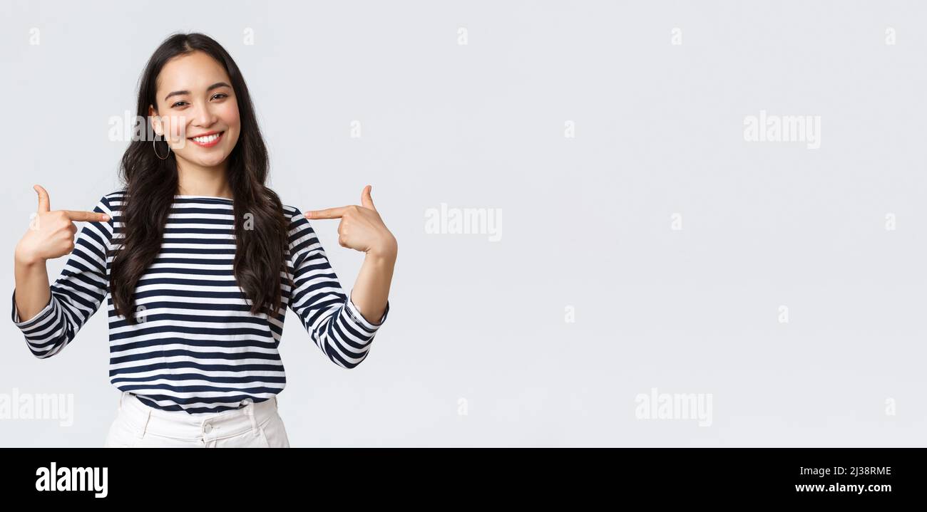 Lifestyle, beauty and fashion, people emotions concept. Smiling ...