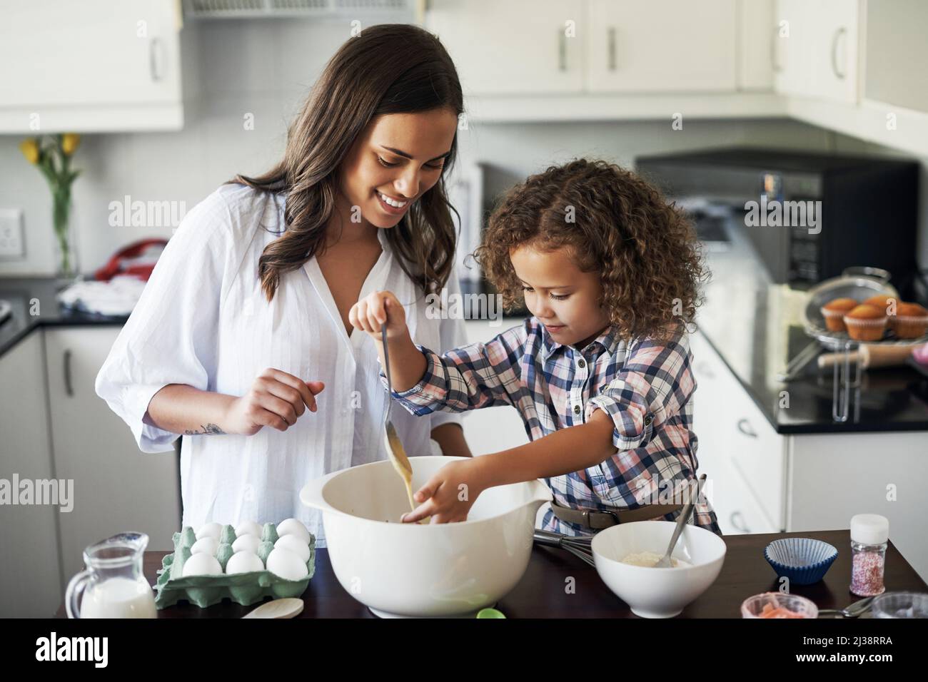 Precious child, proud and true. Shot of an adorable little girl baking ...