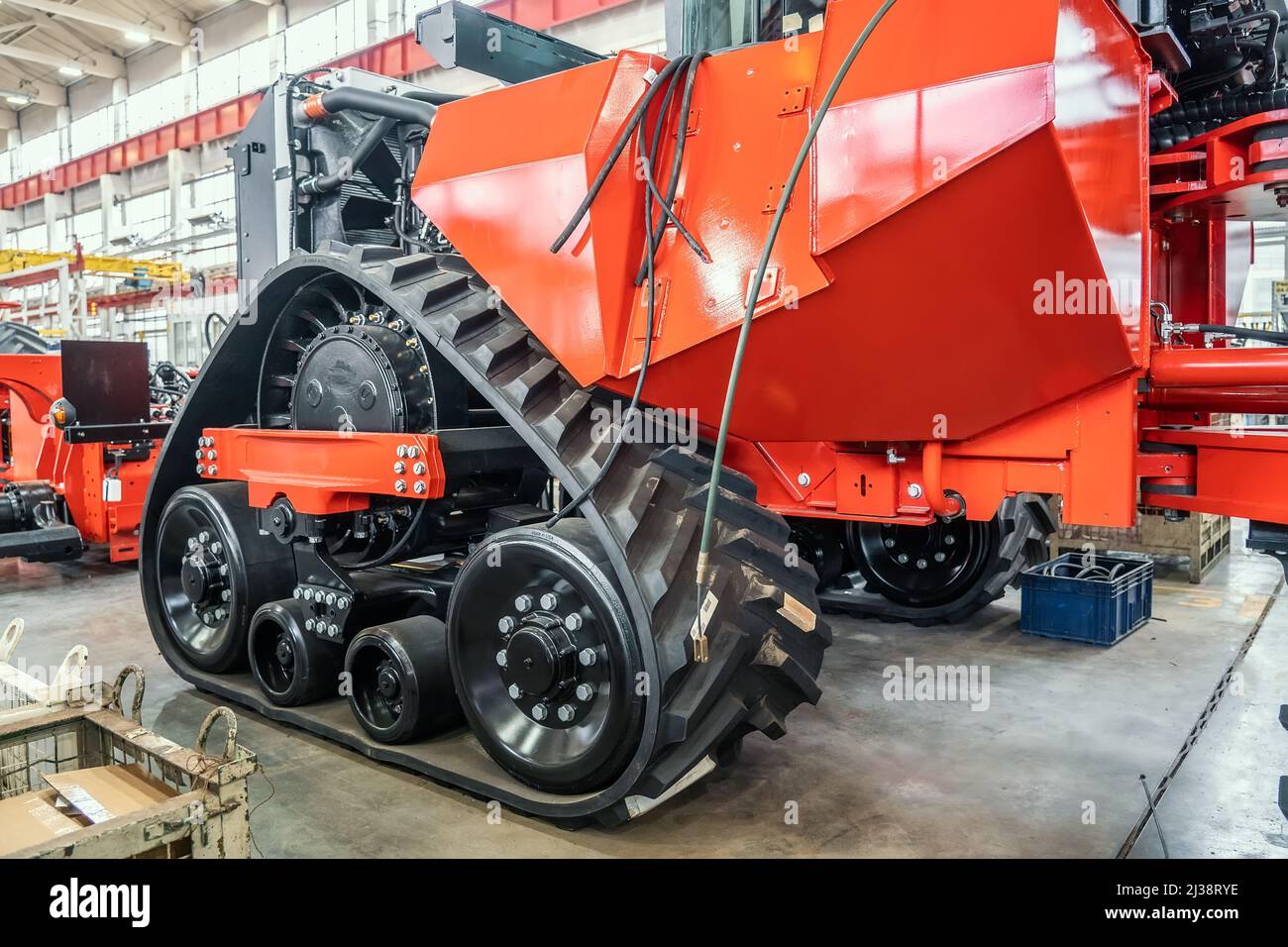 Agricultural machinery production factory. Tractor or combine ...