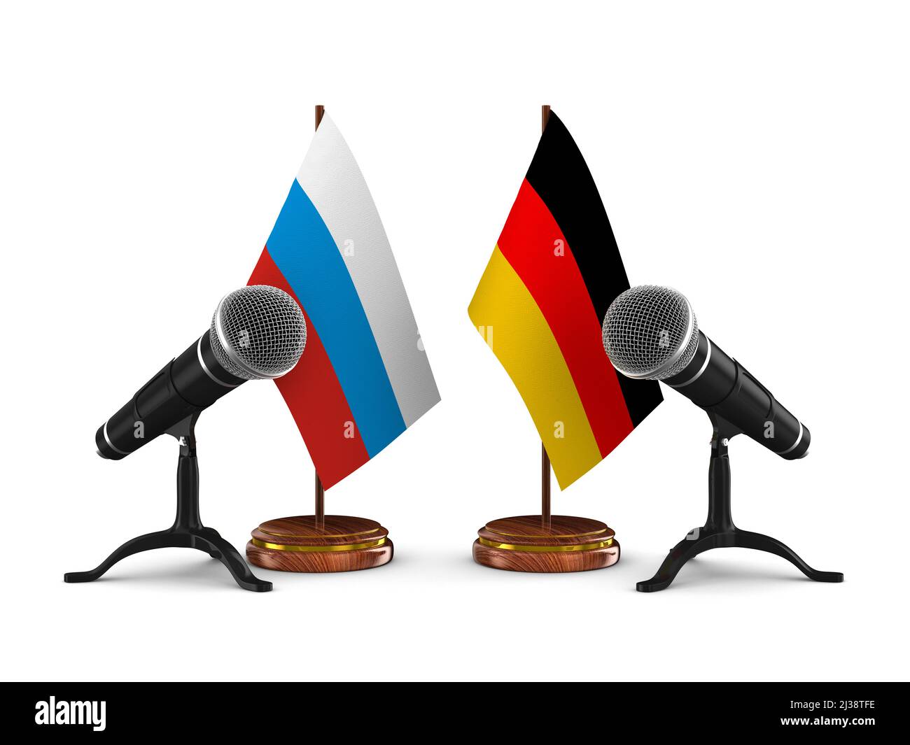 Relationship between Germany and Russia on white background. Isolated ...