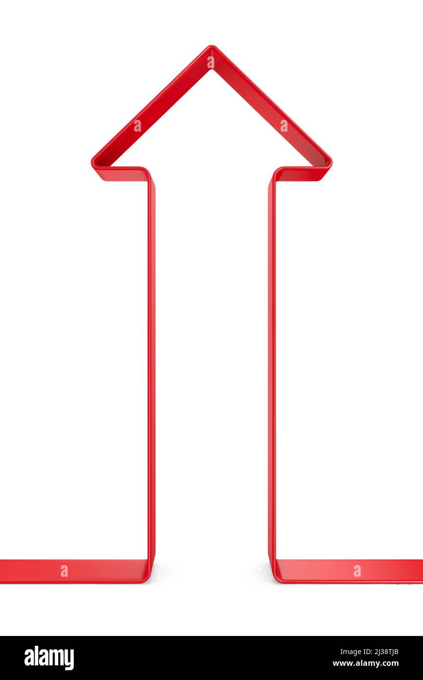 red arrow on white background. Isolated 3D illustration Stock Photo - Alamy