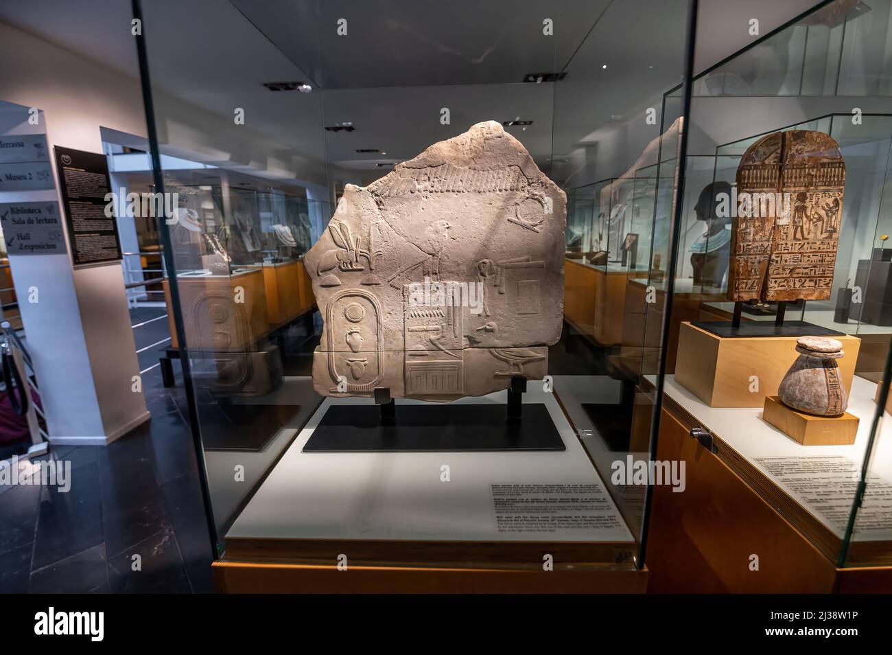 Barcelona, Spain. Artifacts in Museum of Ancient Egypt Culture Stock ...