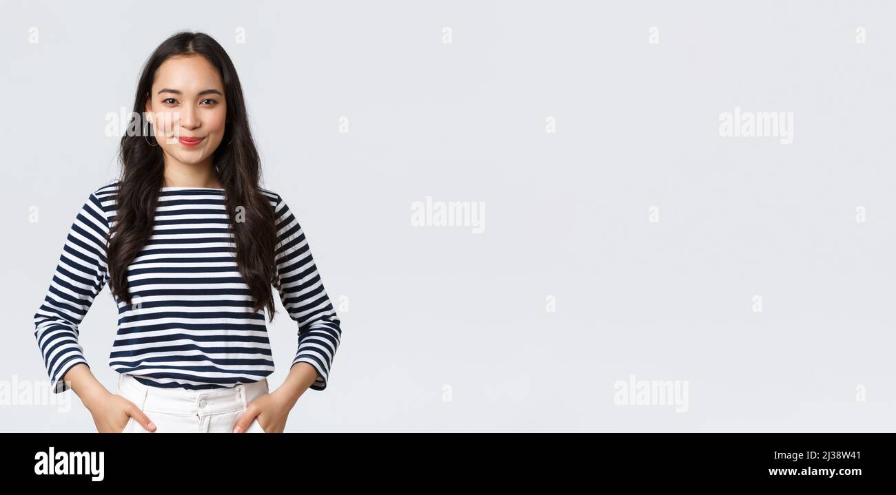 Lifestyle, beauty and fashion, people emotions concept. Confident ...