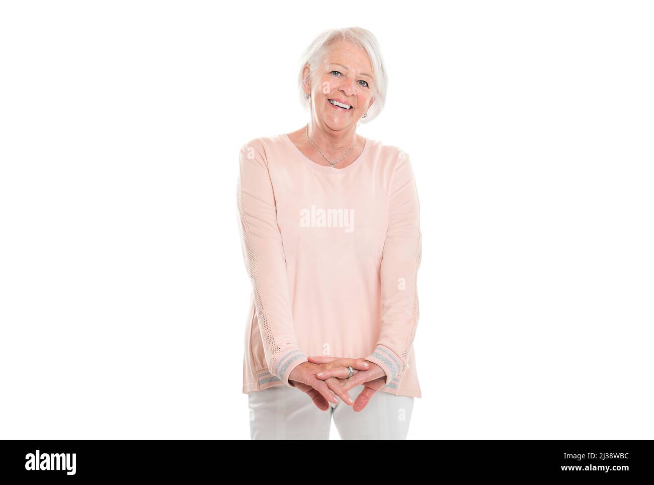 nice portrait of a retired senior woman on studio background Stock ...