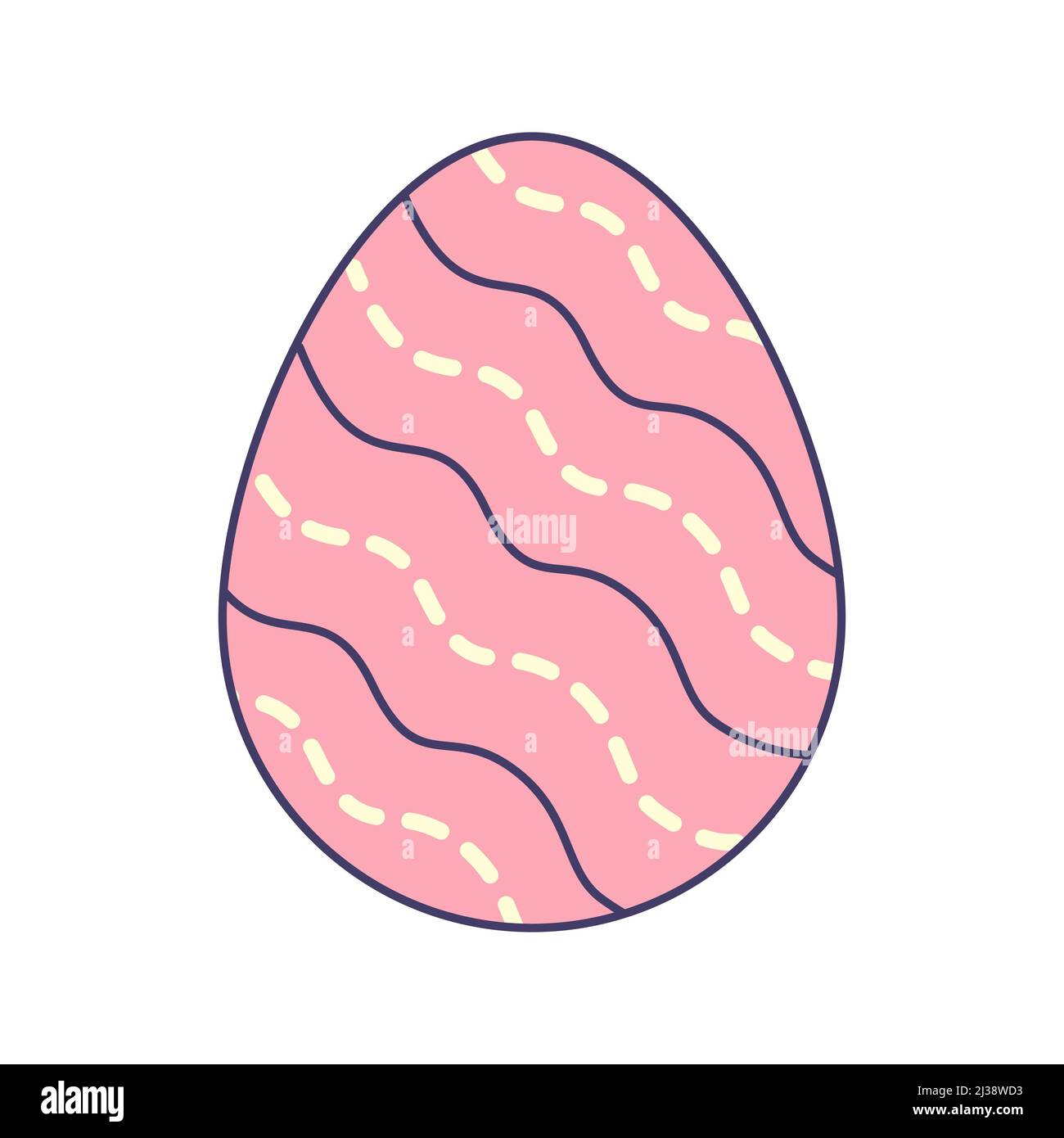 Vector illustration of cartoon pink Easter egg design in flat style on ...