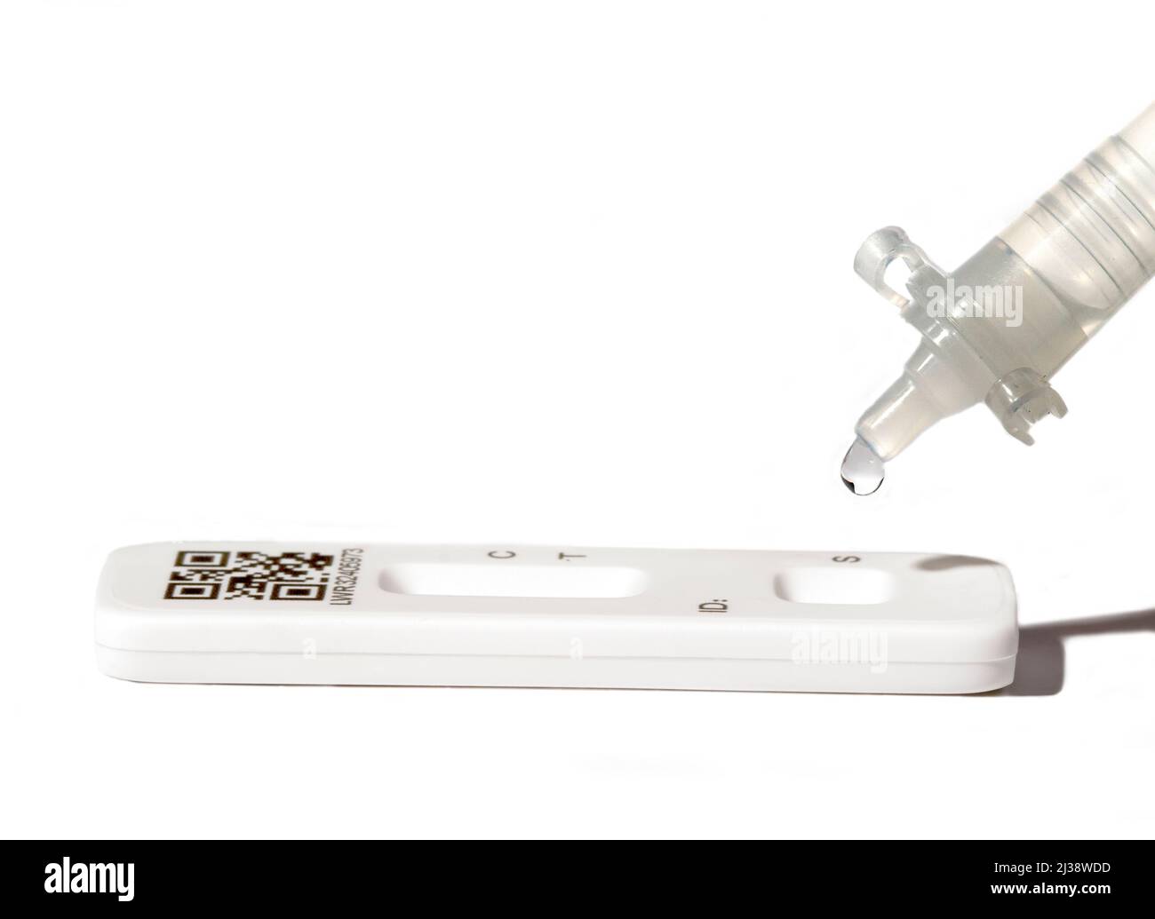 Sample being entered into lateral flow test hi-res stock photography ...