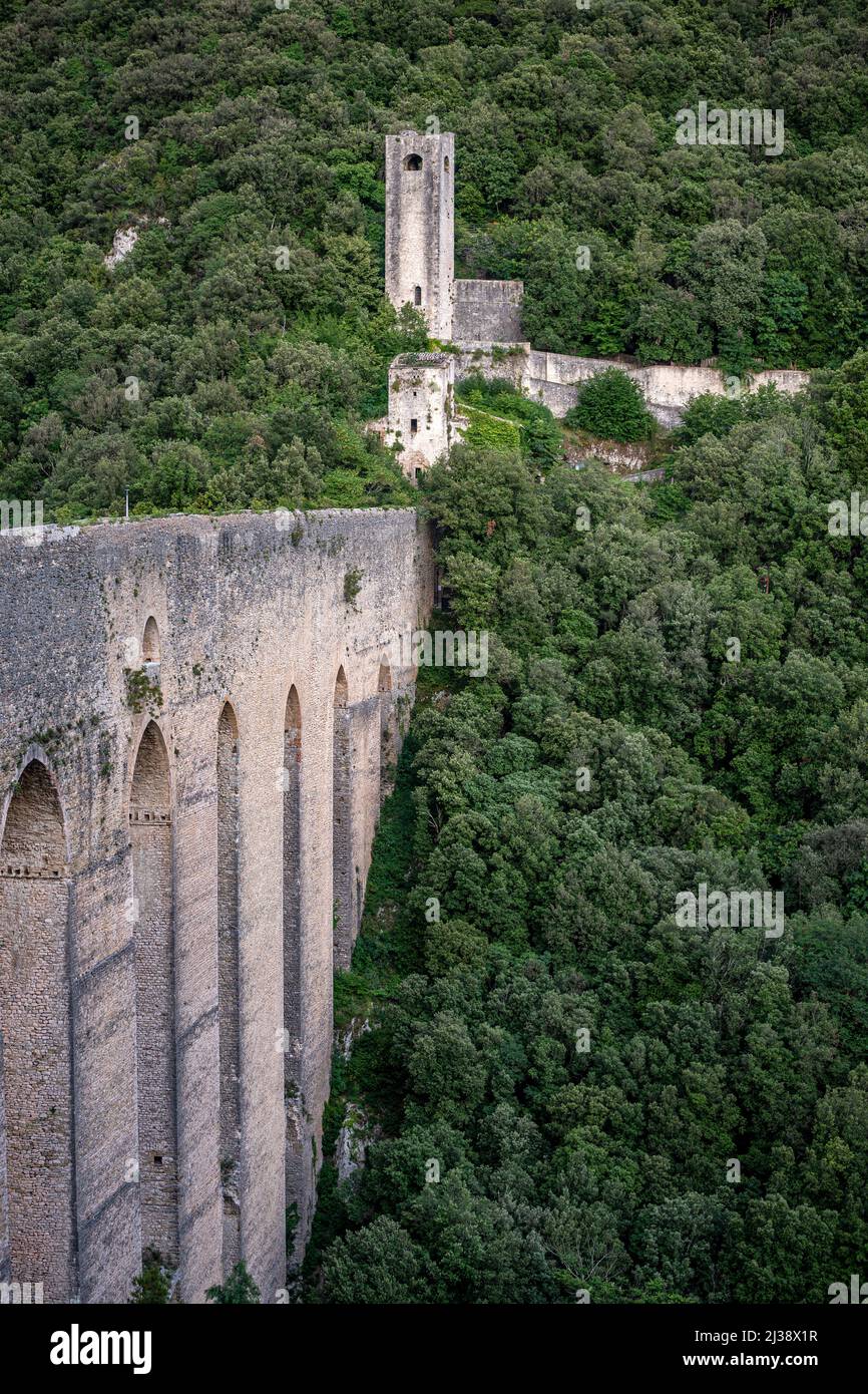 Ancient Ponte delle Torri (Towers Bridge), Spoleto (PG), Umbria, Italy ...