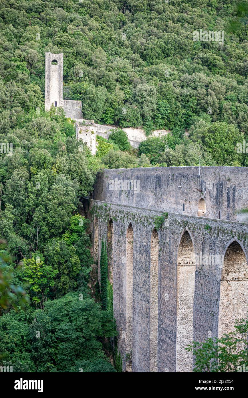 Ancient Ponte delle Torri (Towers Bridge), Spoleto (PG), Umbria, Italy ...
