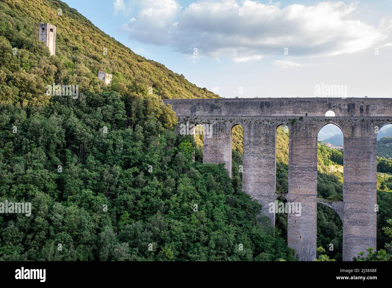 Ancient Ponte delle Torri (Towers Bridge), Spoleto (PG), Umbria, Italy ...