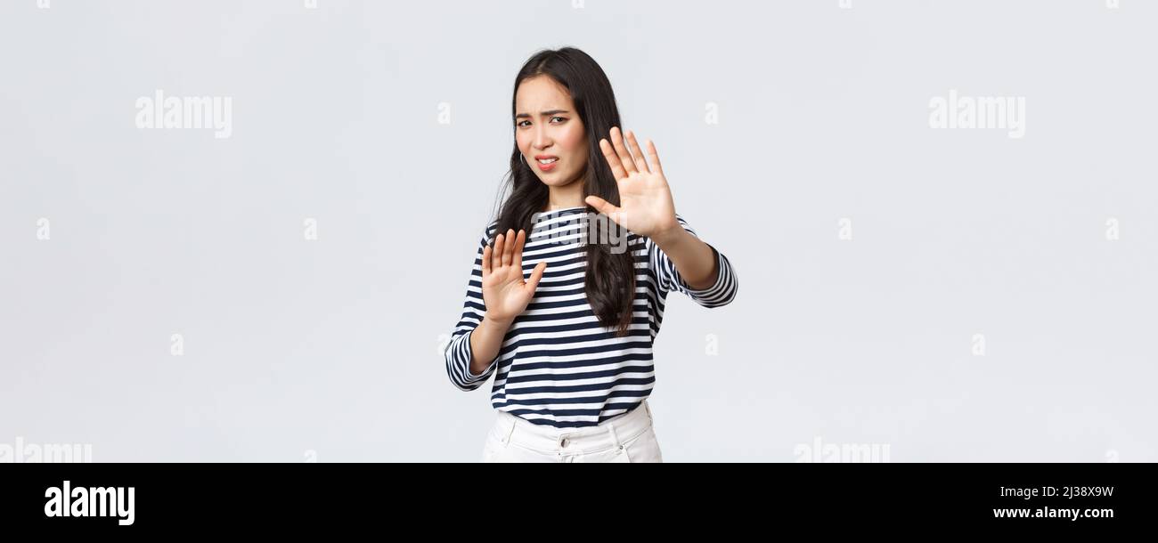 Lifestyle, beauty and fashion, people emotions concept. Woman feeling ...