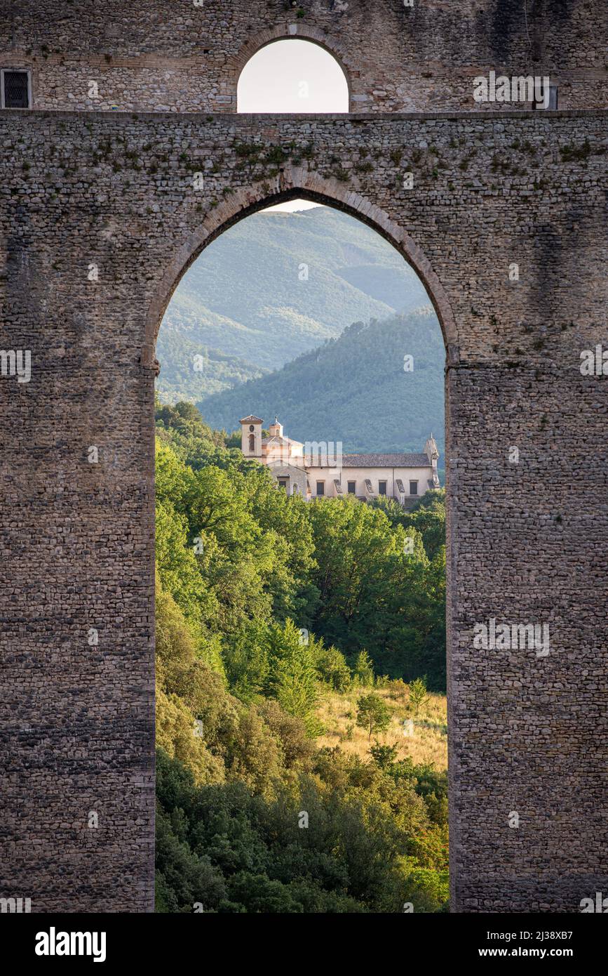 Ancient Ponte delle Torri (Towers Bridge), Spoleto (PG), Umbria, Italy ...