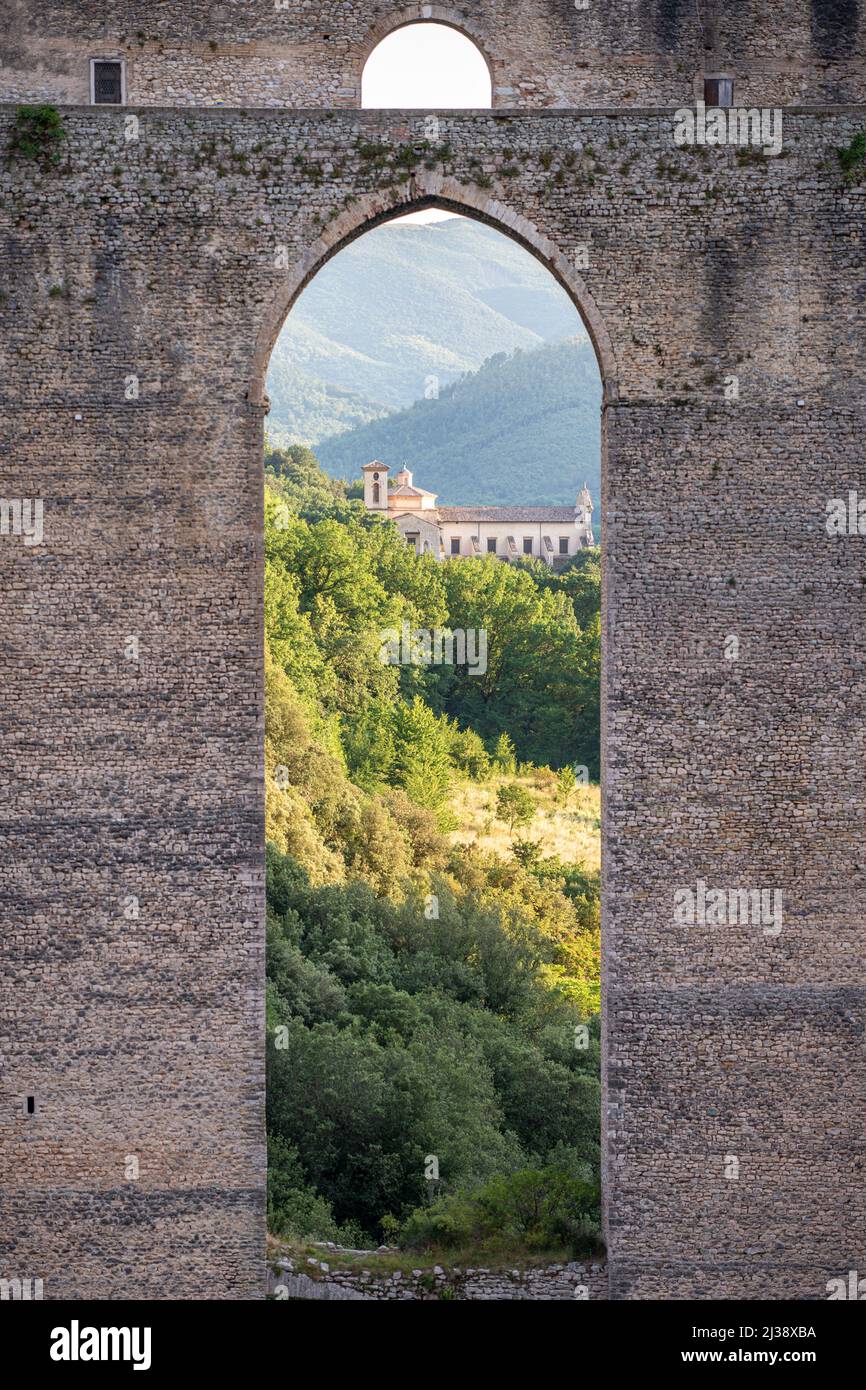 Ancient Ponte delle Torri (Towers Bridge), Spoleto (PG), Umbria, Italy ...
