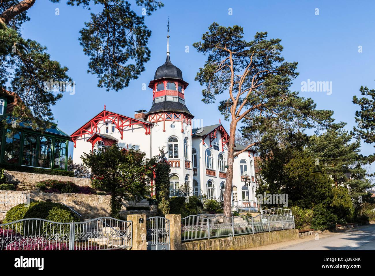 ZINNOWITZ, GERMANY - APR 20, 2014: famous seaside resorts in the old ...