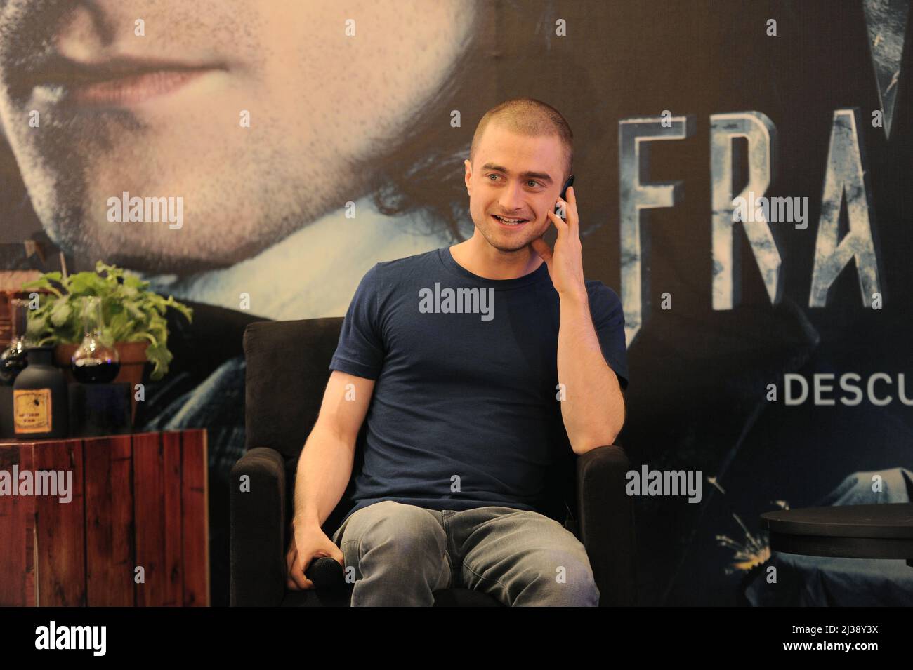 Actor Daniel Radcliffe speaks during Victor Frankenstein film press ...