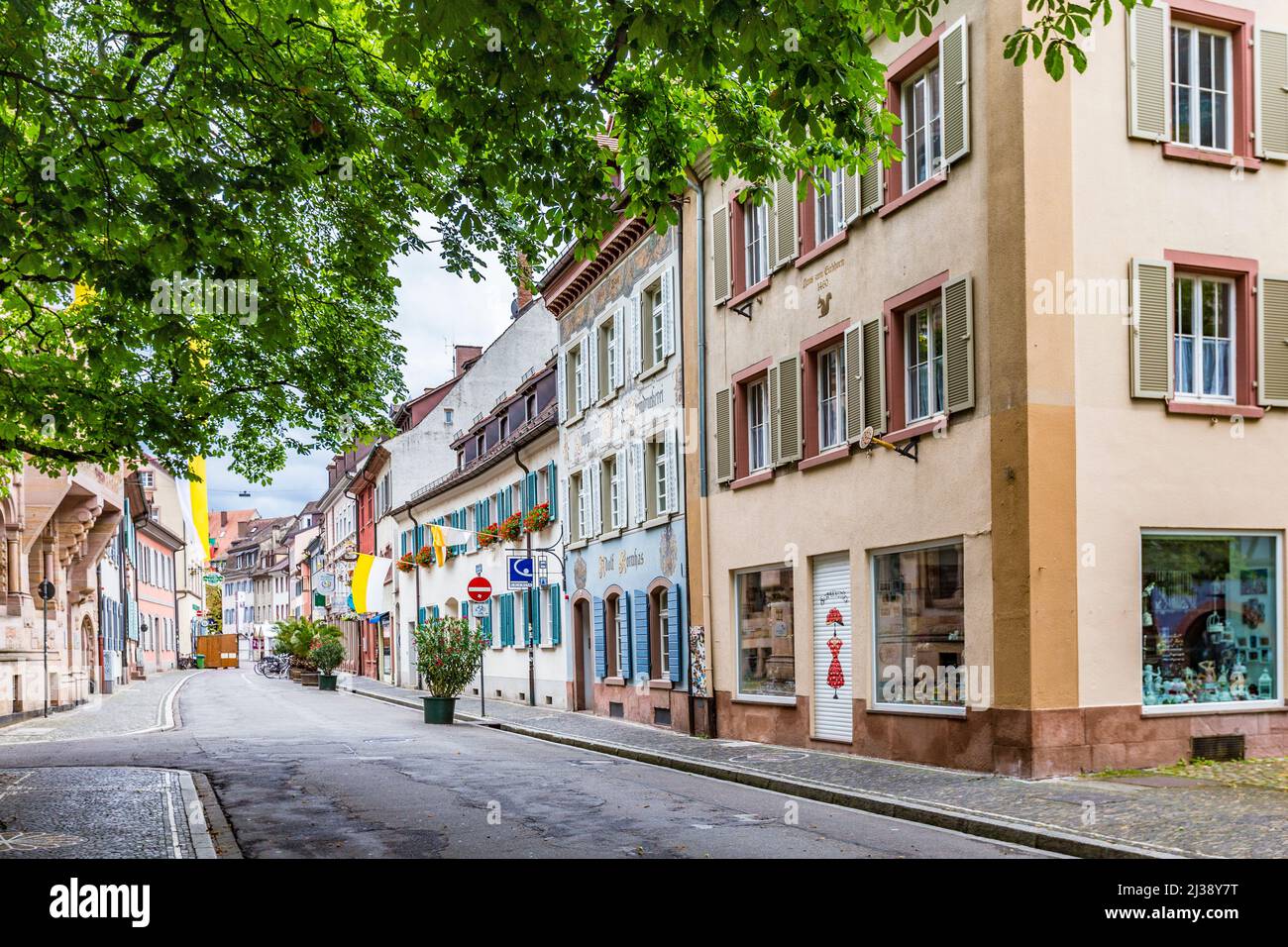 FREIBURG, GERMANY - JUNE 29, 2014: view to old town of Freiburg. The ...
