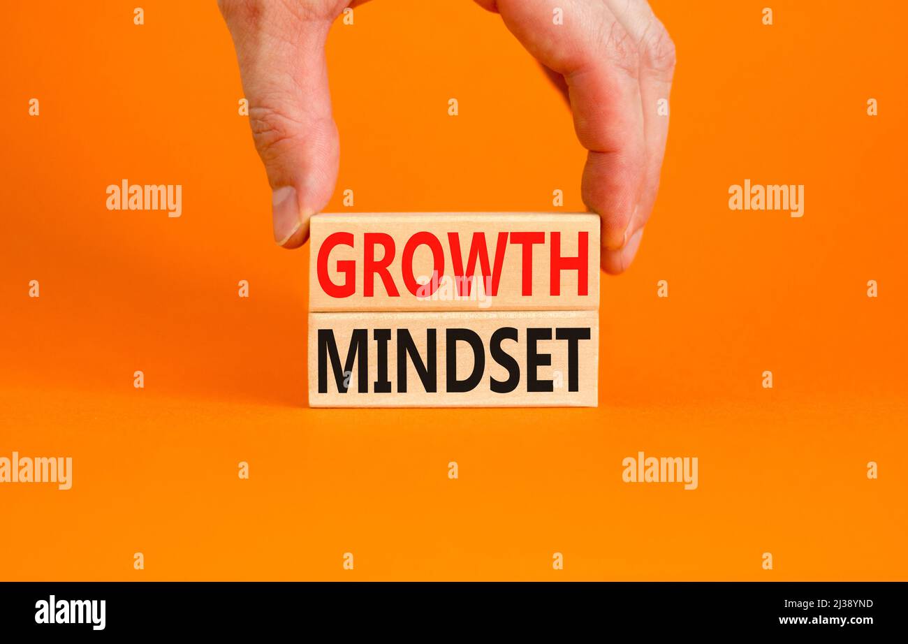 Growth mindset symbol. Wooden blocks with concept words Growth mindset ...