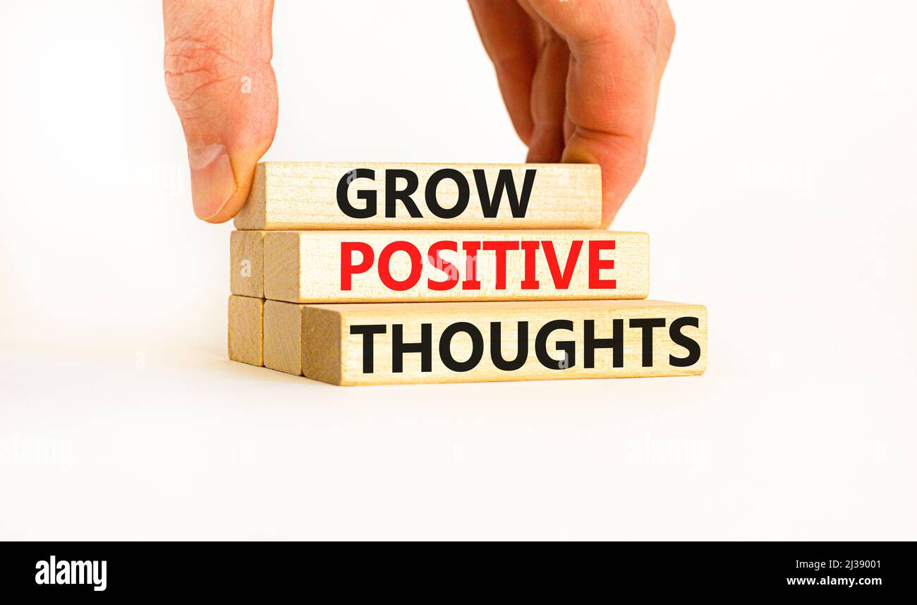 Grow positive thoughts symbol. Concept words Grow positive thoughts on ...