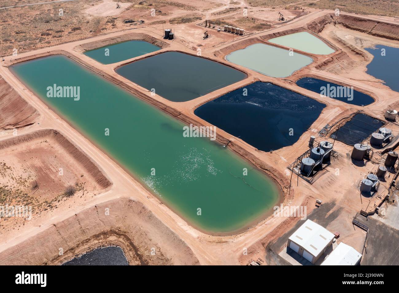 Loco Hills, New Mexico - Evaporation ponds hold produced water amid the ...