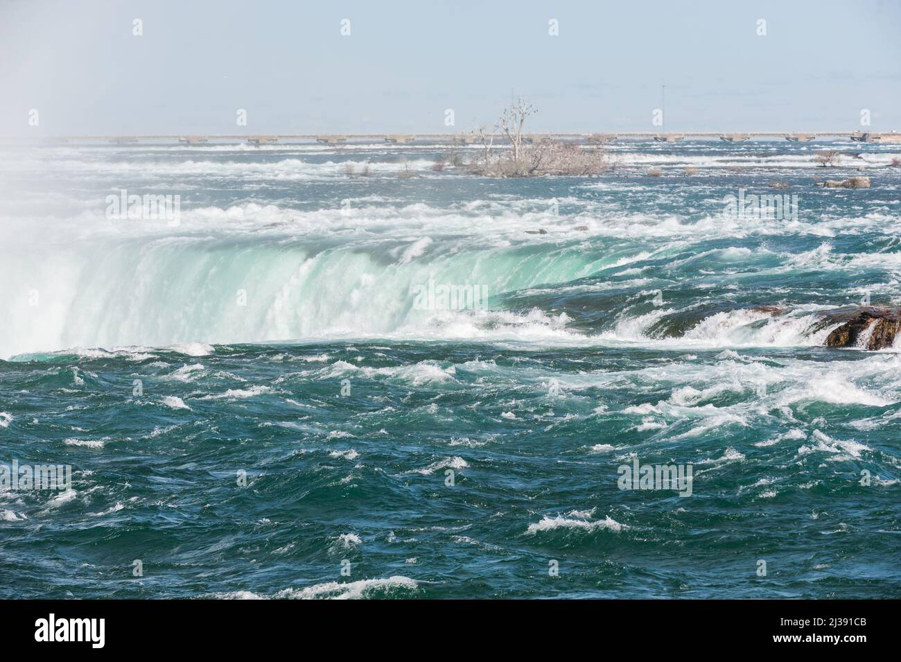 View at Niagara river near waterfall side at summer time Stock Photo ...