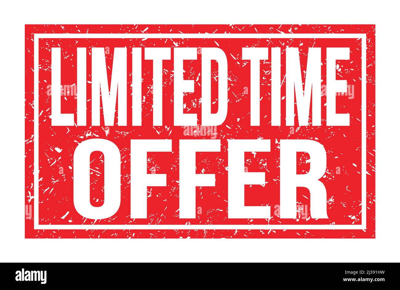 LIMITED TIME OFFER, words written on red rectangle stamp sign Stock ...