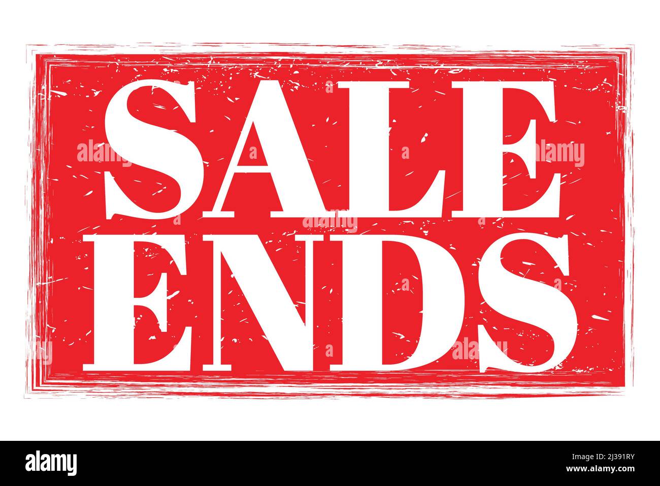 SALE ENDS, words written on red grungy stamp sign Stock Photo - Alamy