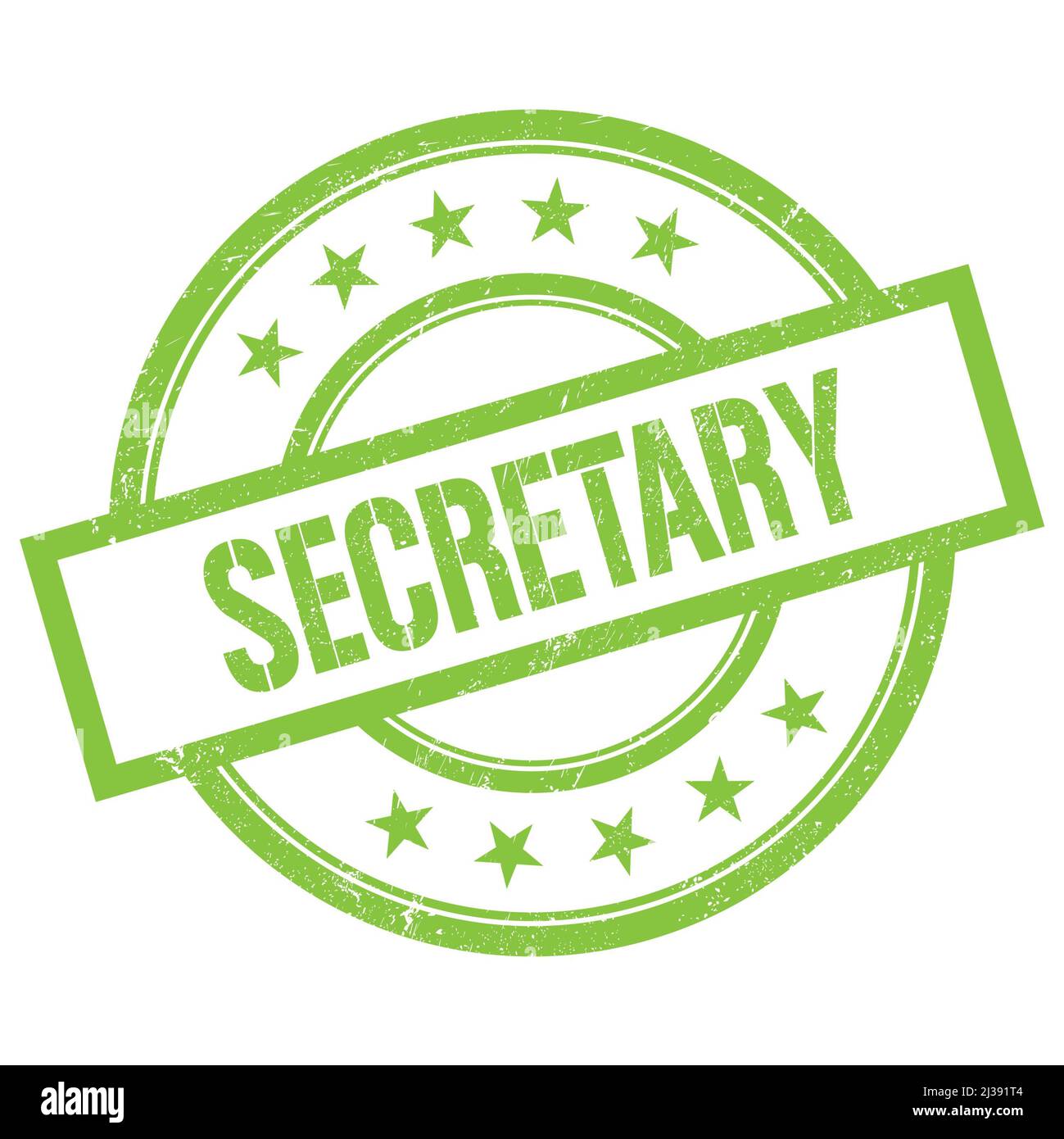 SECRETARY text written on green round vintage rubber stamp Stock Photo ...