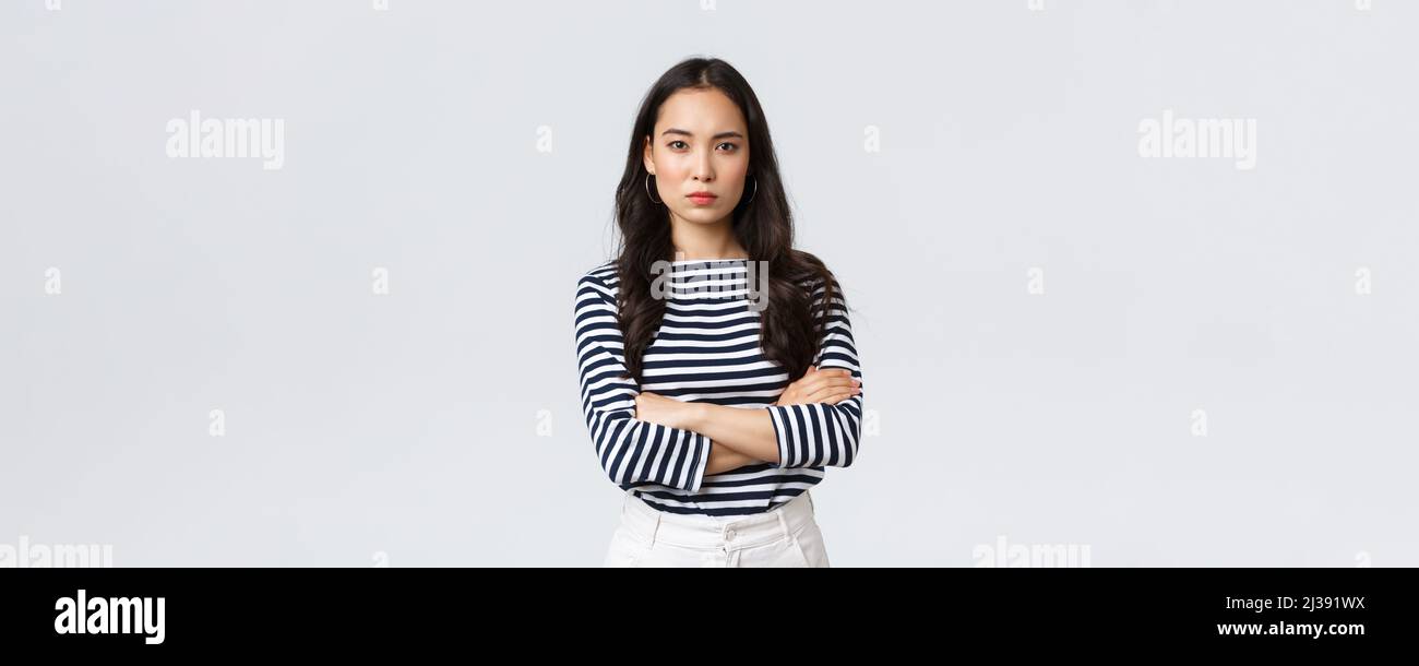 Lifestyle, people emotions and casual concept. Angry disappointed woman ...