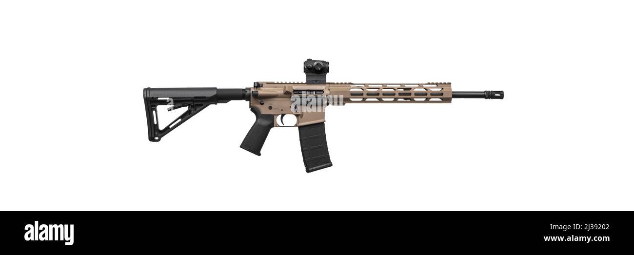 Modern automatic rifle isolated on white background. Weapons for police ...