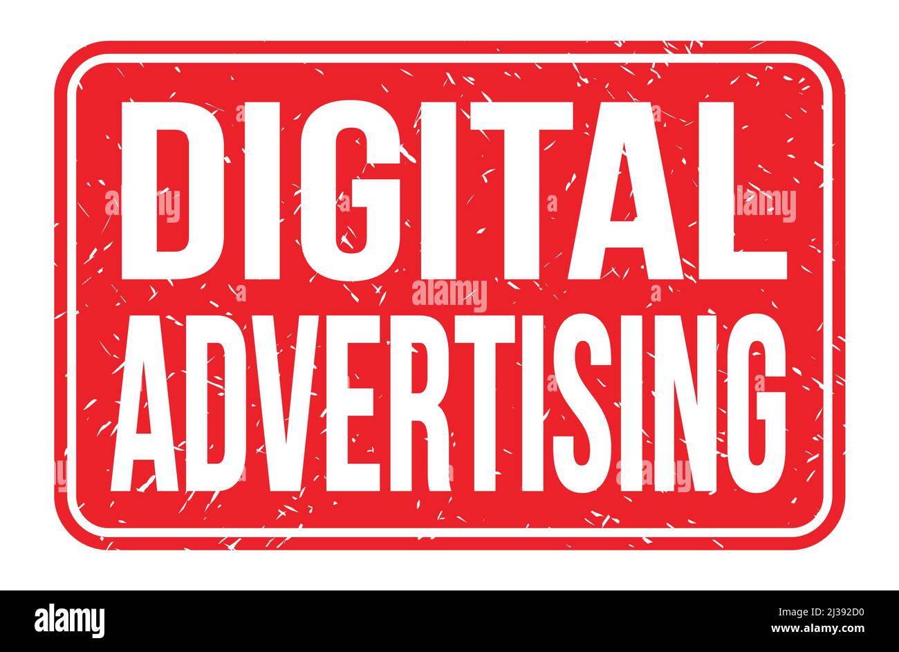 DIGITAL ADVERTISING, words written on red rectangle stamp sign Stock ...