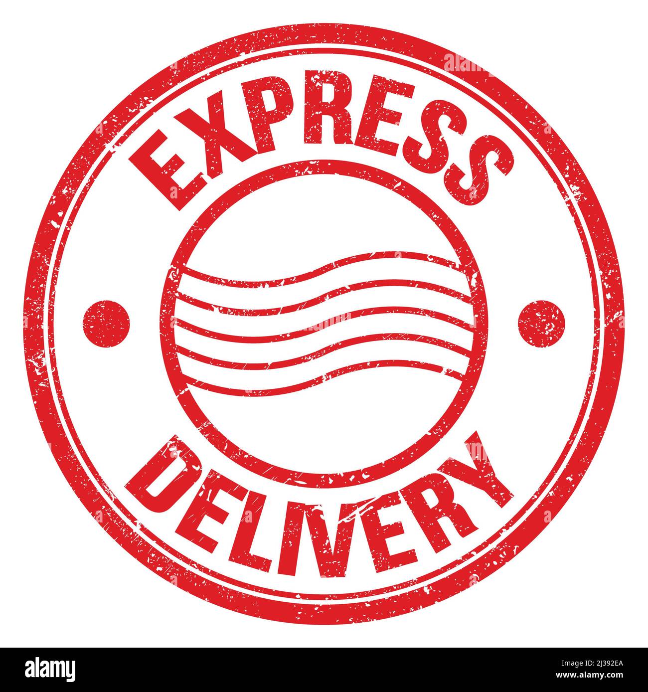 EXPRESS DELIVERY text written on red round postal stamp sign Stock ...