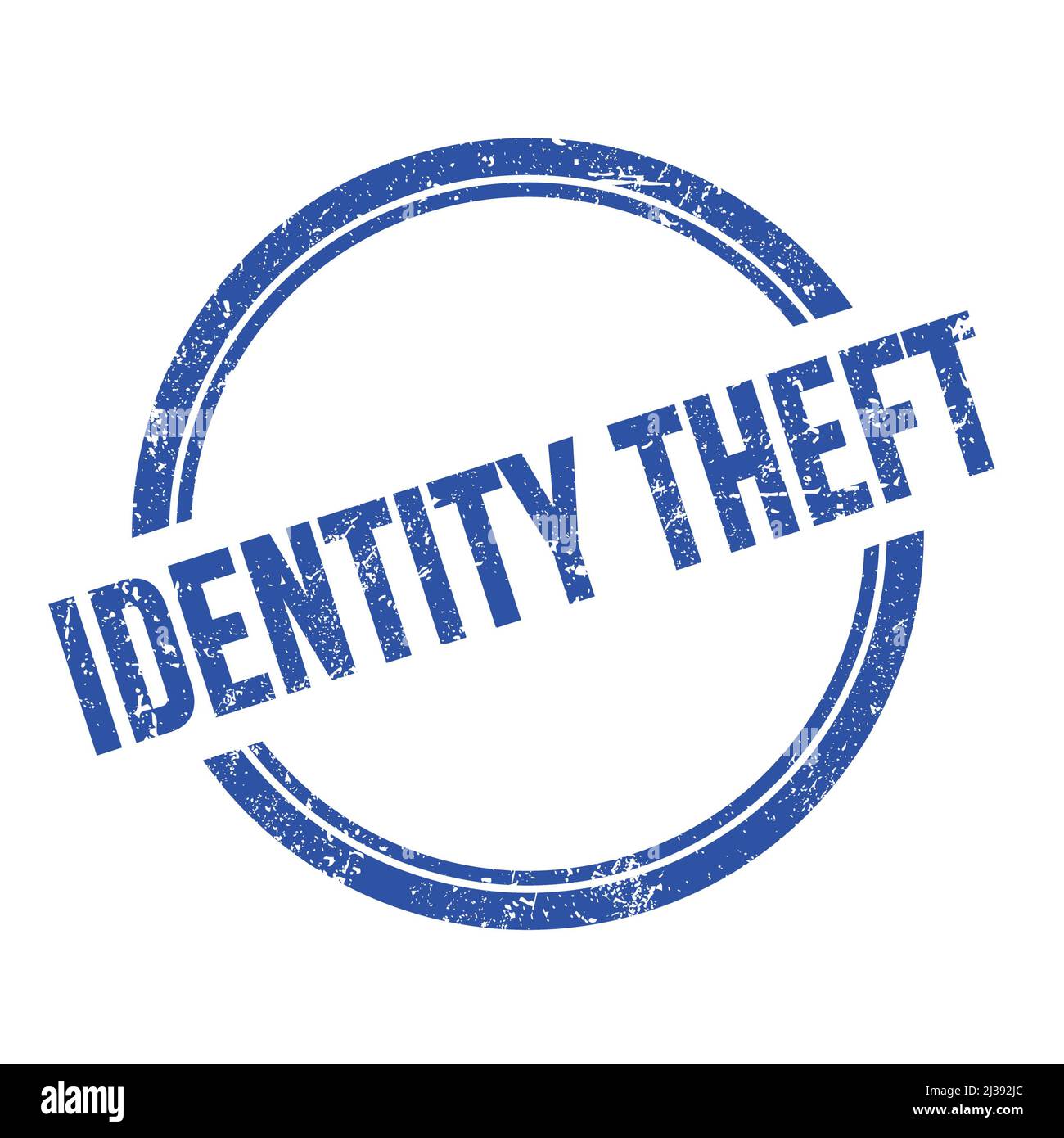 IDENTITY THEFT text written on blue grungy vintage round stamp Stock ...