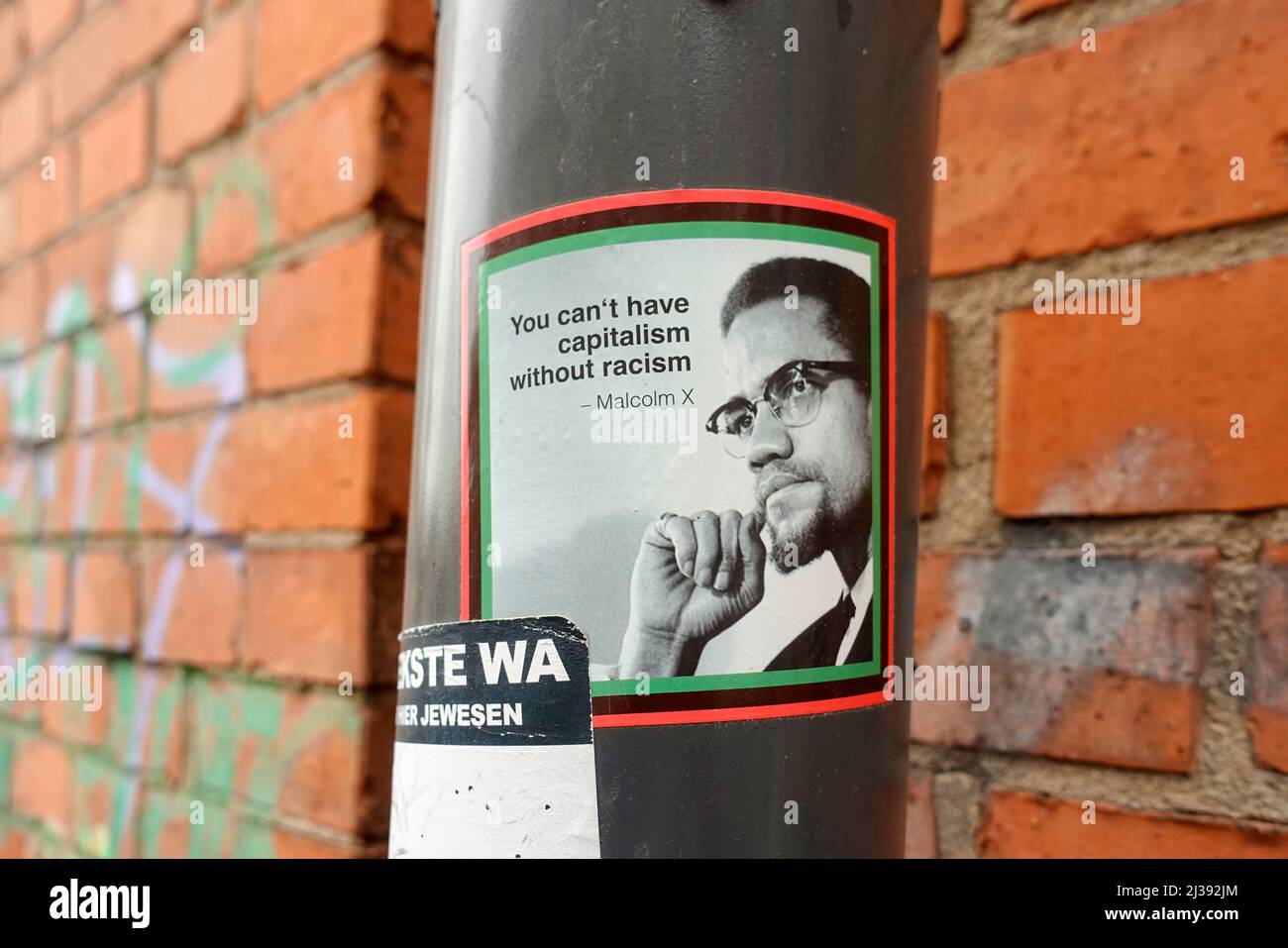 Sticker Malcolm X You Cant Have Capitalism Without Racism Berlin