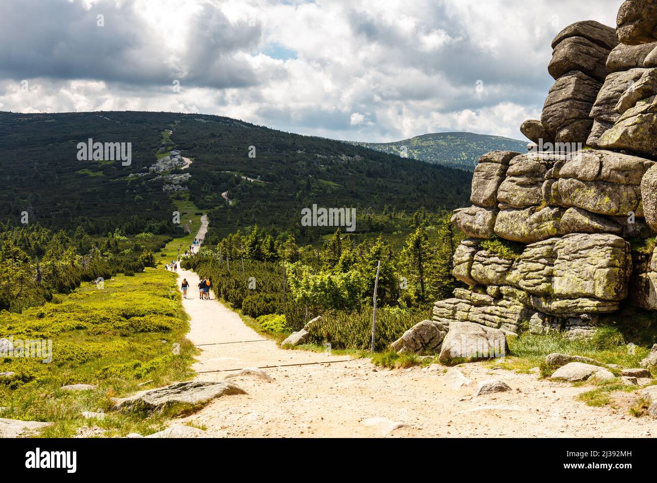 Slonecznik rock formation in Karkonosze mountains in Poland Stock Photo ...