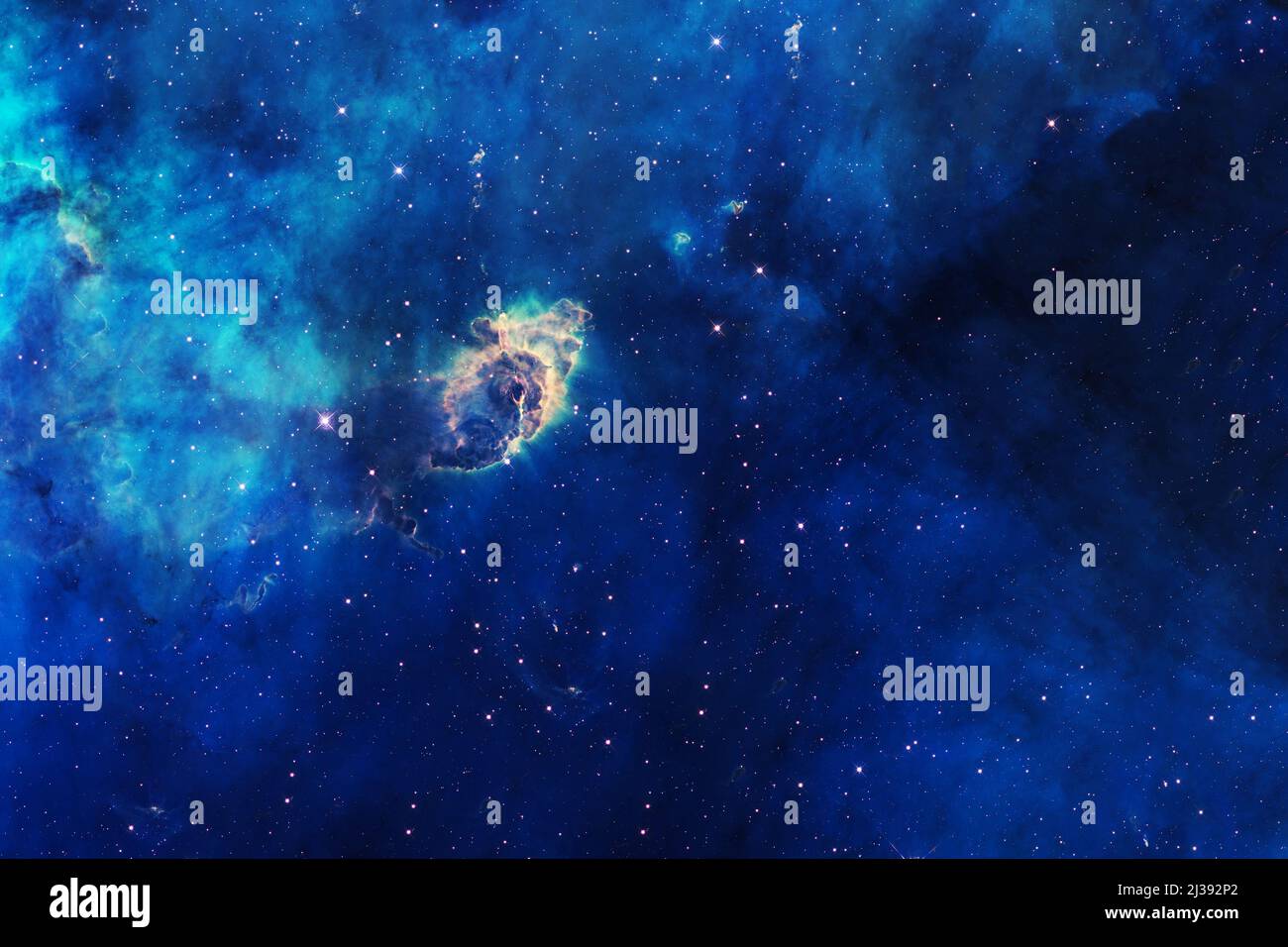 Beautiful blue nebula. Elements of this image furnished by NASA. High ...